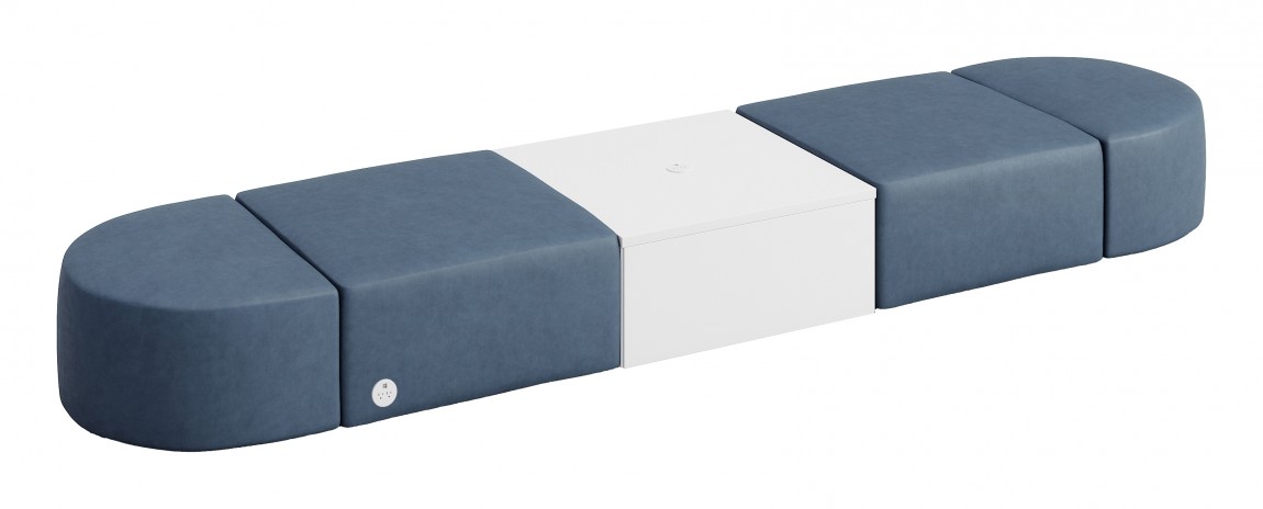 Modular Bench Seating with Power Outlets | Conversa by KFI Studios