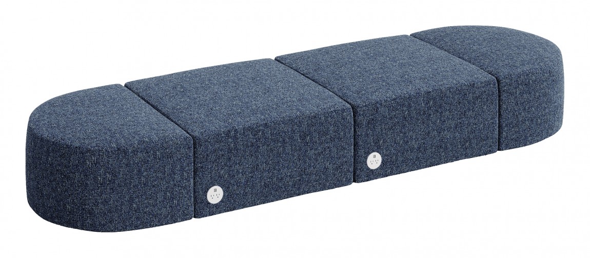 Modular Bench Seating with Power Outlets | Conversa by KFI Studios