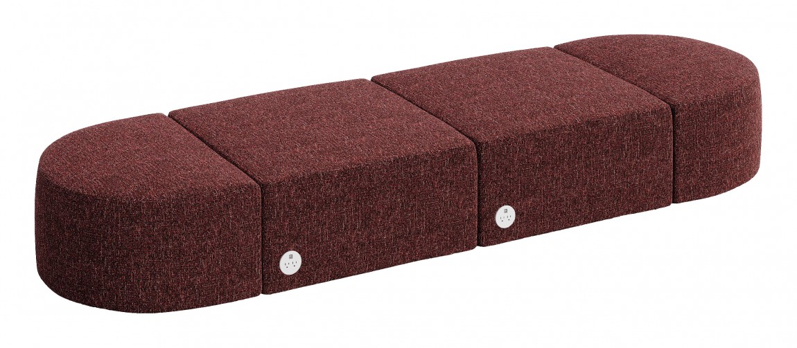 Modular Bench Seating with Power Outlets | Conversa by KFI Studios