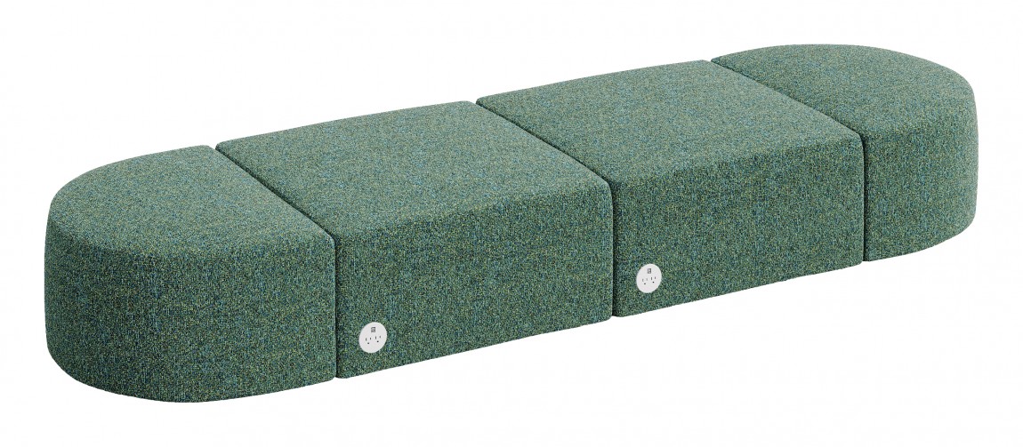 Modular Bench Seating with Power Outlets | Conversa by KFI Studios