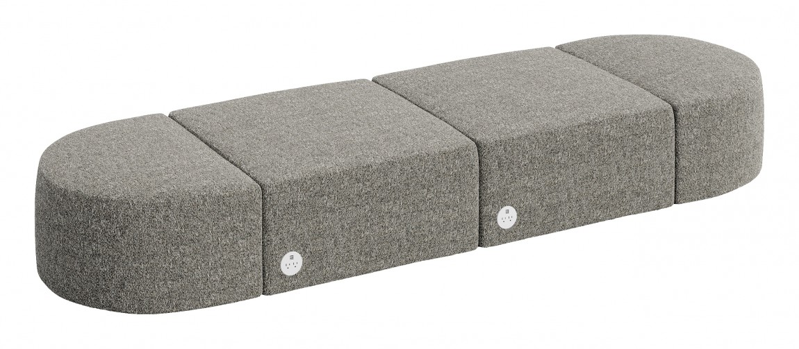 Modular Bench Seating with Power Outlets | Conversa by KFI Studios