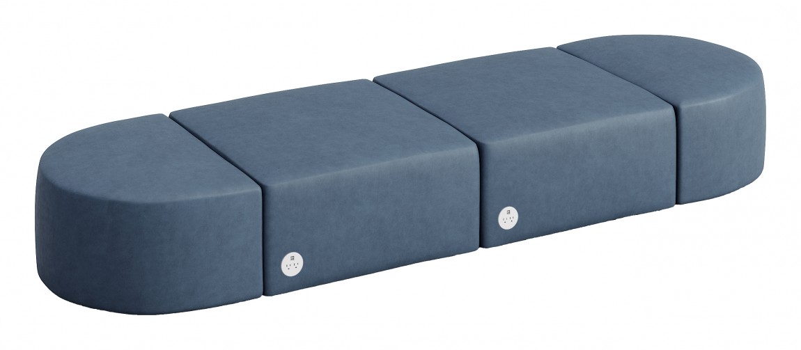 Modular Bench Seating with Power Outlets | Conversa by KFI Studios