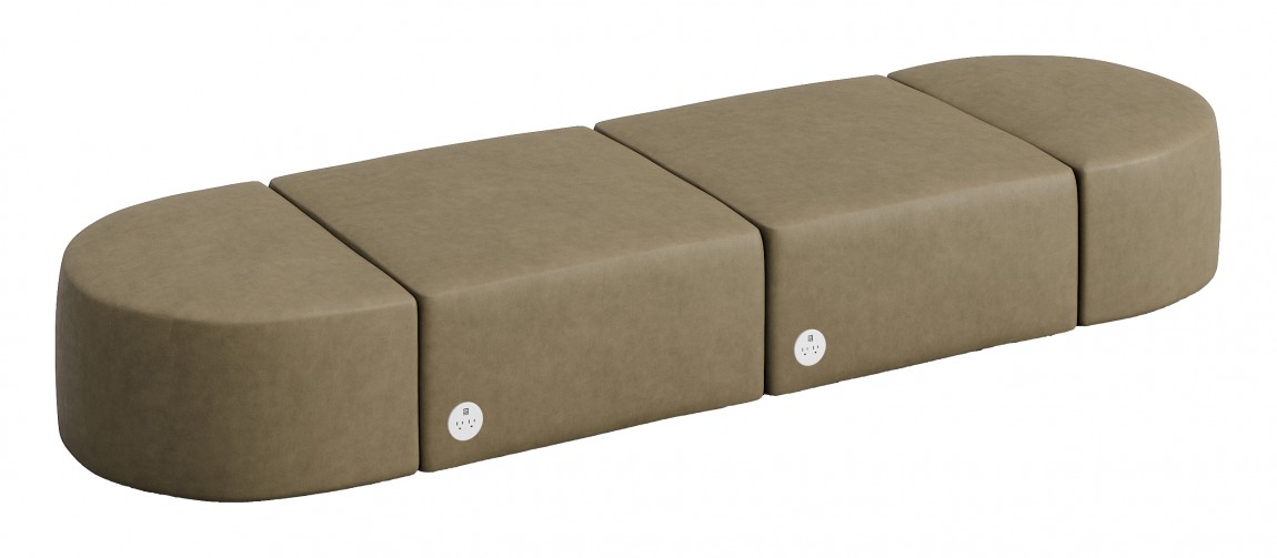Modular Bench Seating with Power Outlets | Conversa by KFI Studios