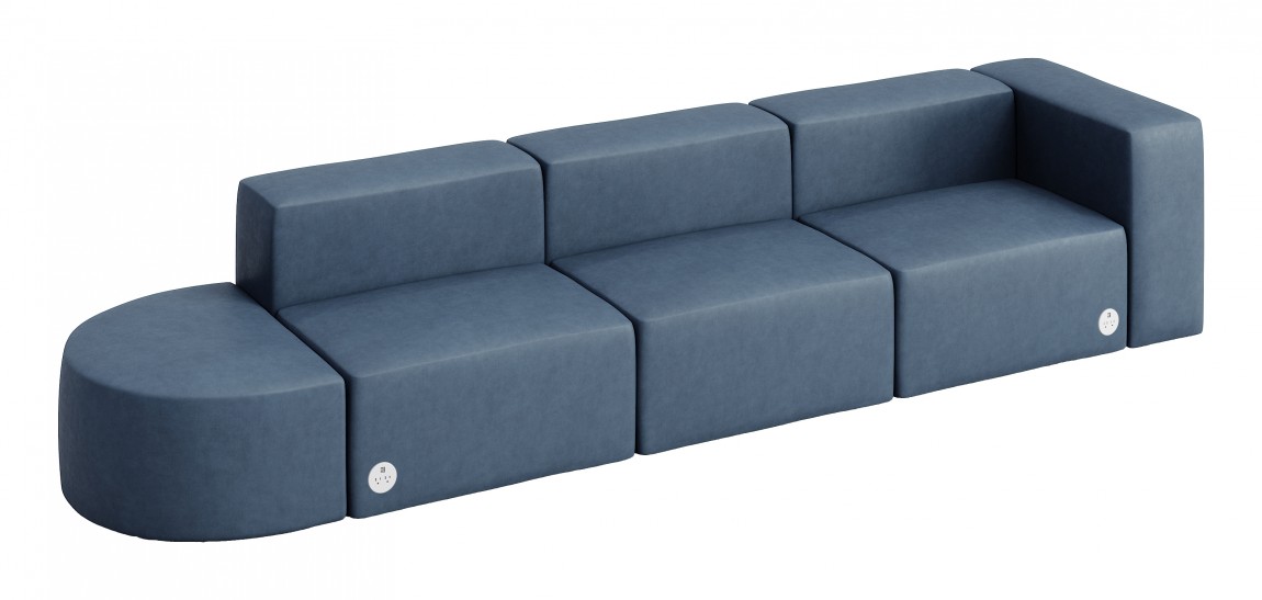 Modern Sectional Sofa with Power Outlets | Conversa by KFI Studios