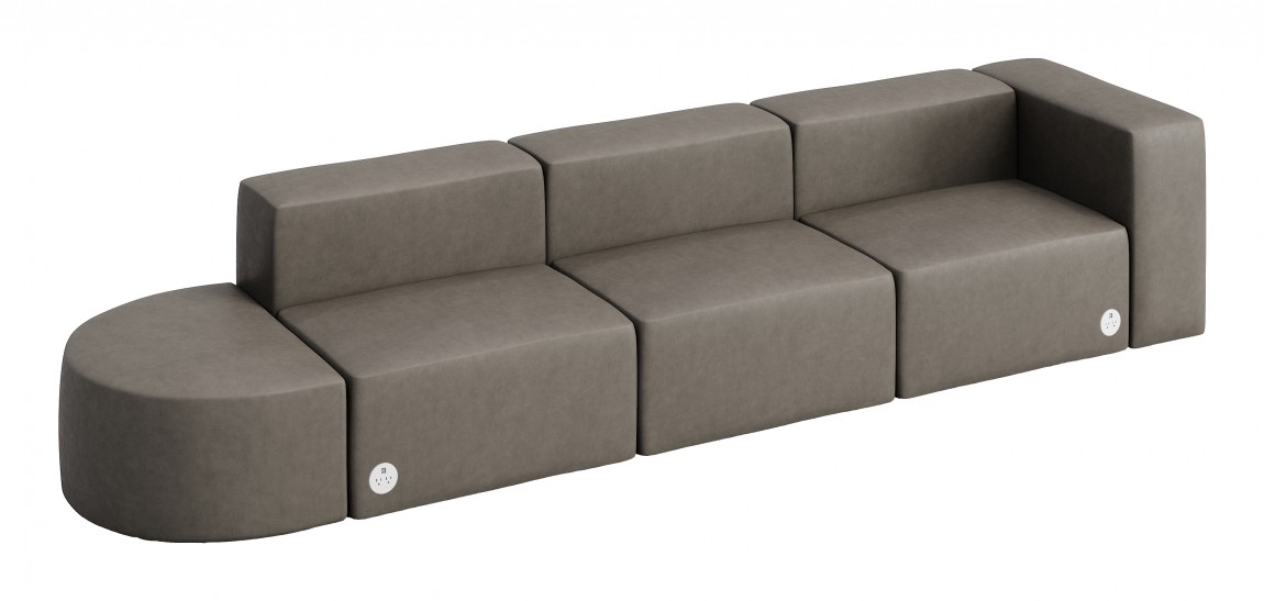 Modern Sectional Sofa with Power Outlets | Conversa by KFI Studios