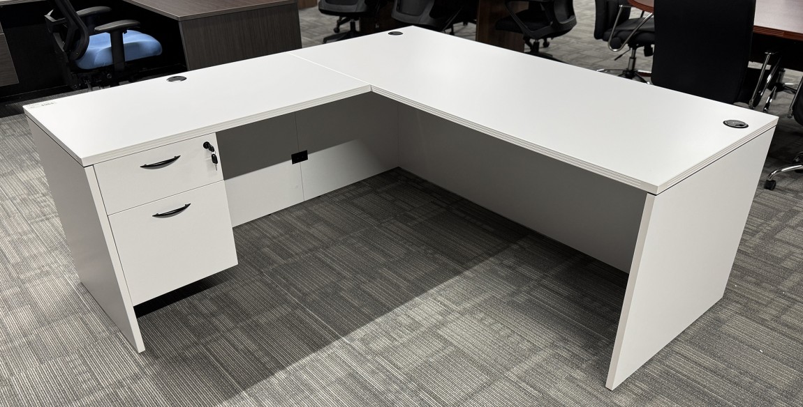 White L-Shaped Desk | Napa by Office Star Products