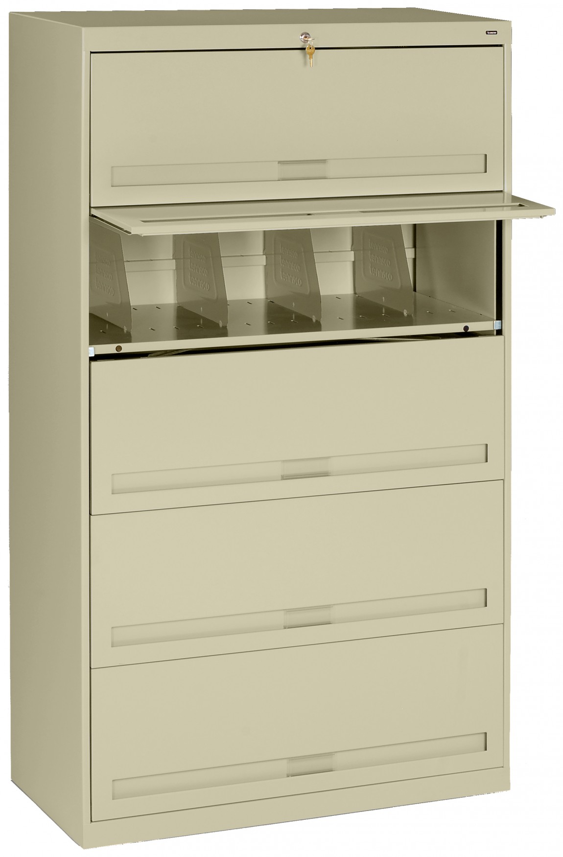 Putty Lateral File Cabinet with Shelves | Standard by Tennsco