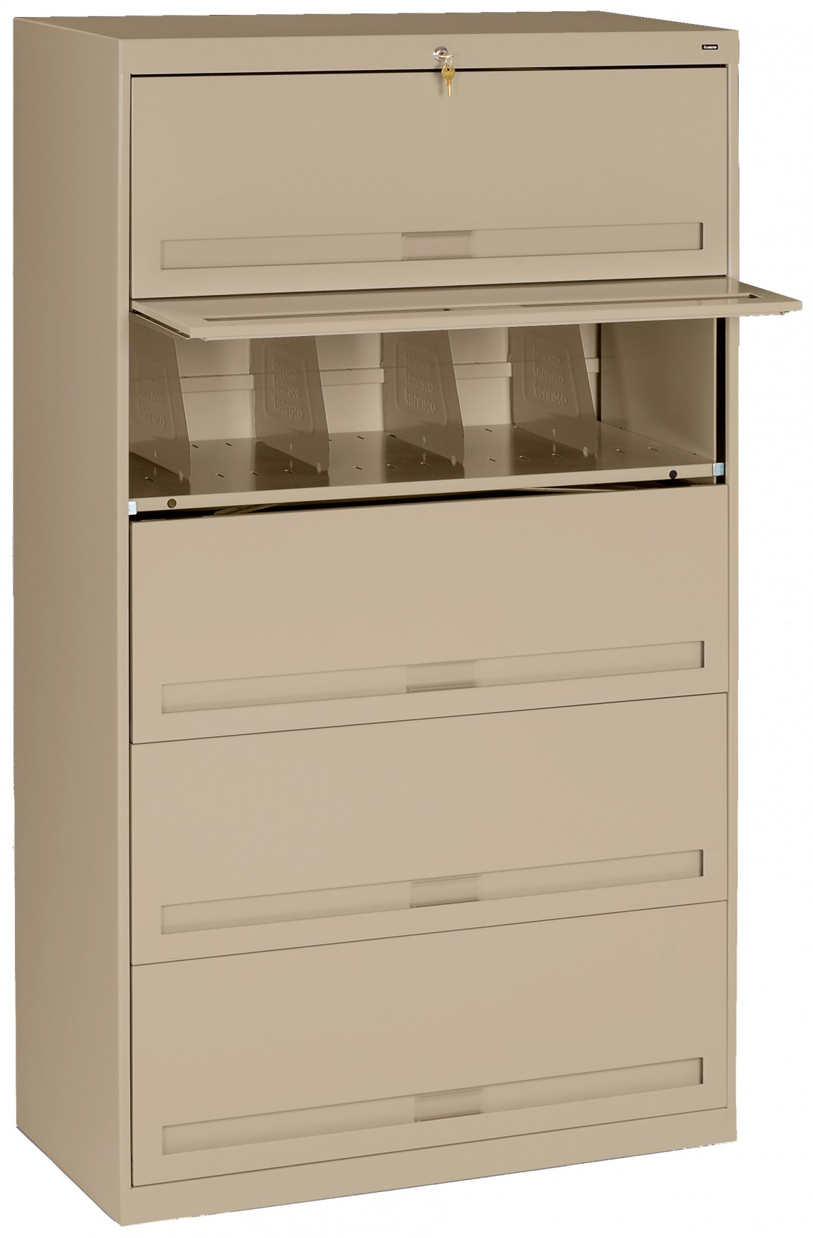 Sand Lateral File Cabinet with Shelves | Standard by Tennsco