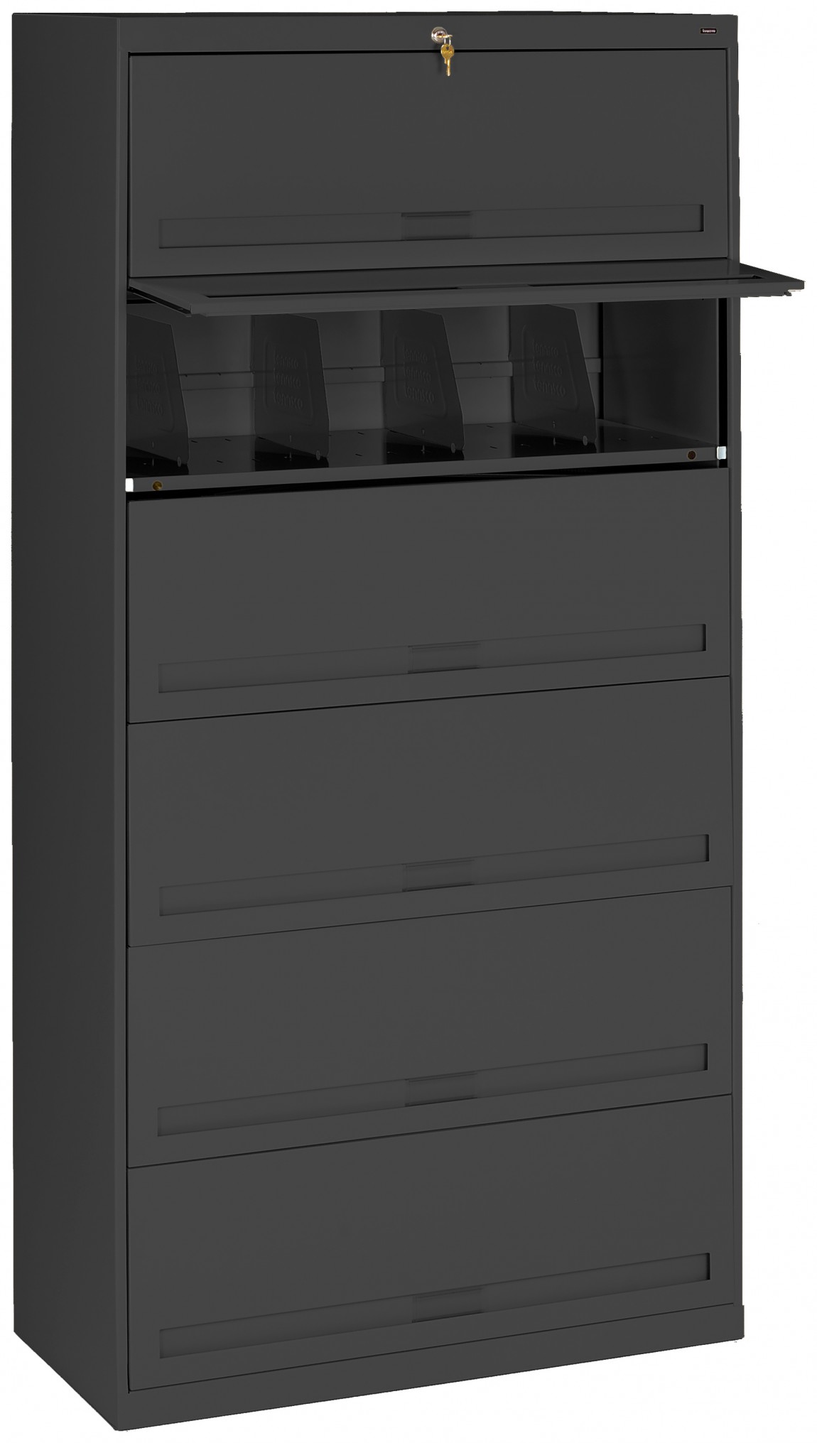 Black Lateral File Cabinet with Shelves | Standard by Tennsco