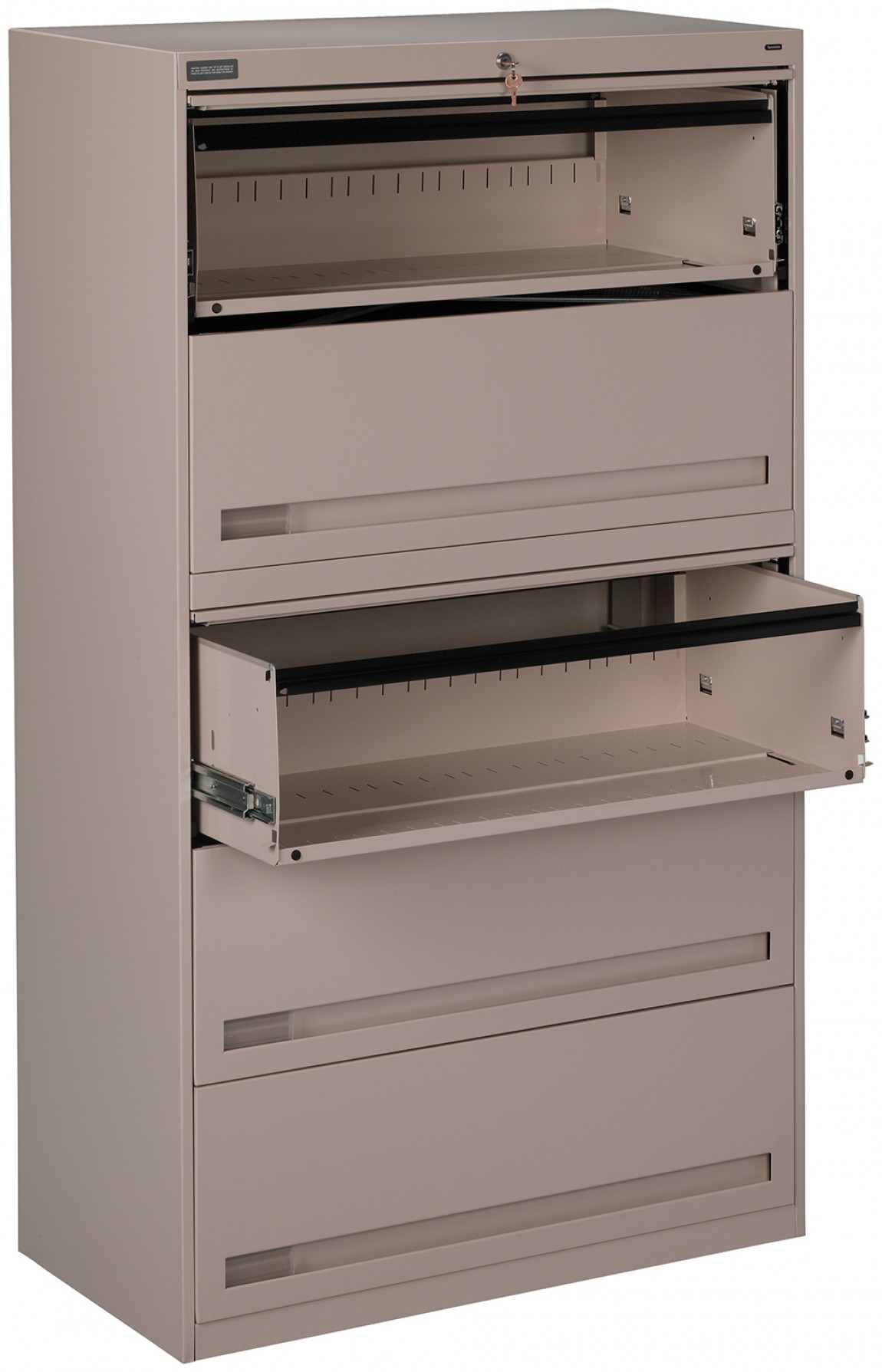 Sand 5 Drawer Lateral File Cabinet with Retractable Drawers | Standard ...