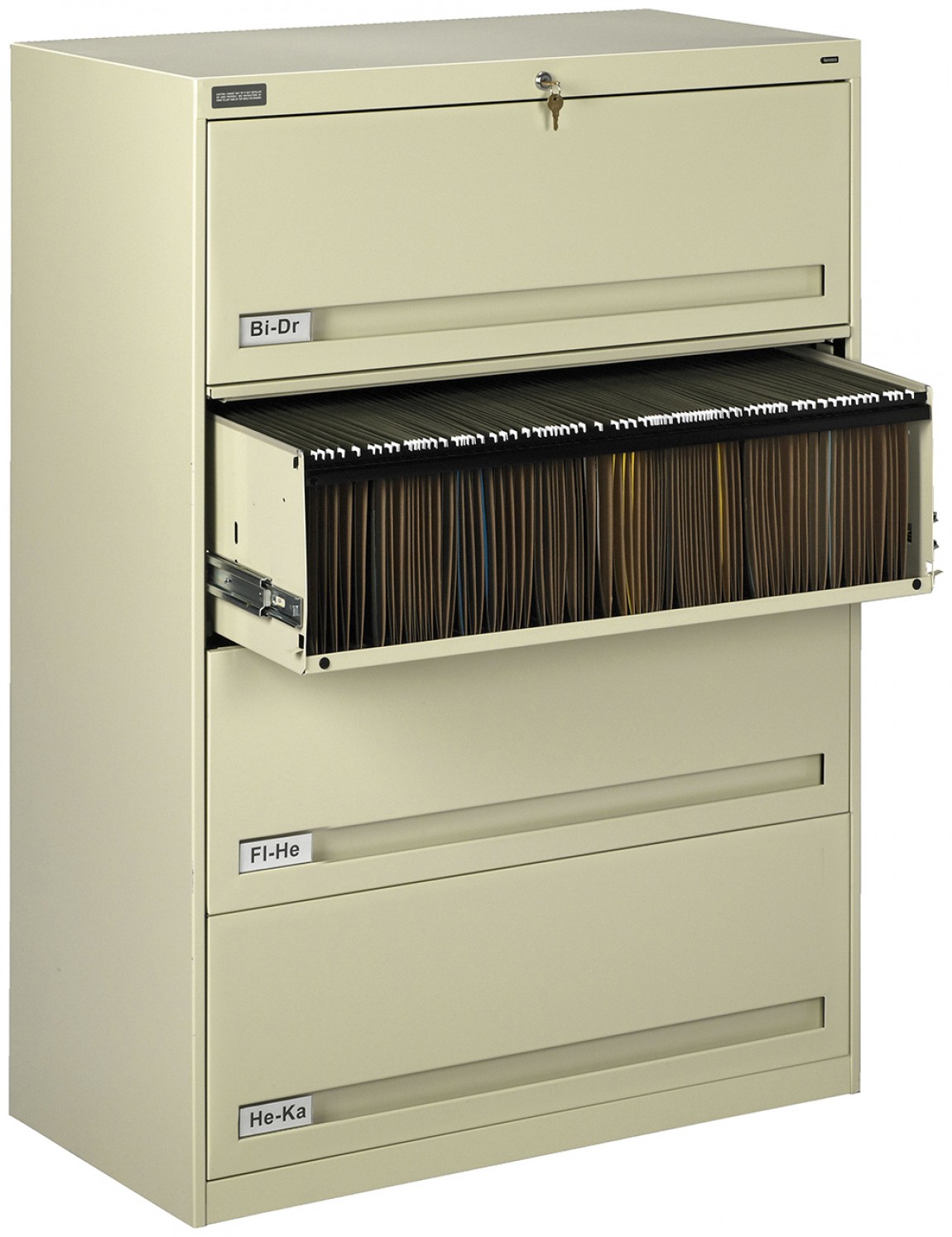 Putty 4 Drawer Lateral File Cabinet with Retractable Drawers | Standard ...