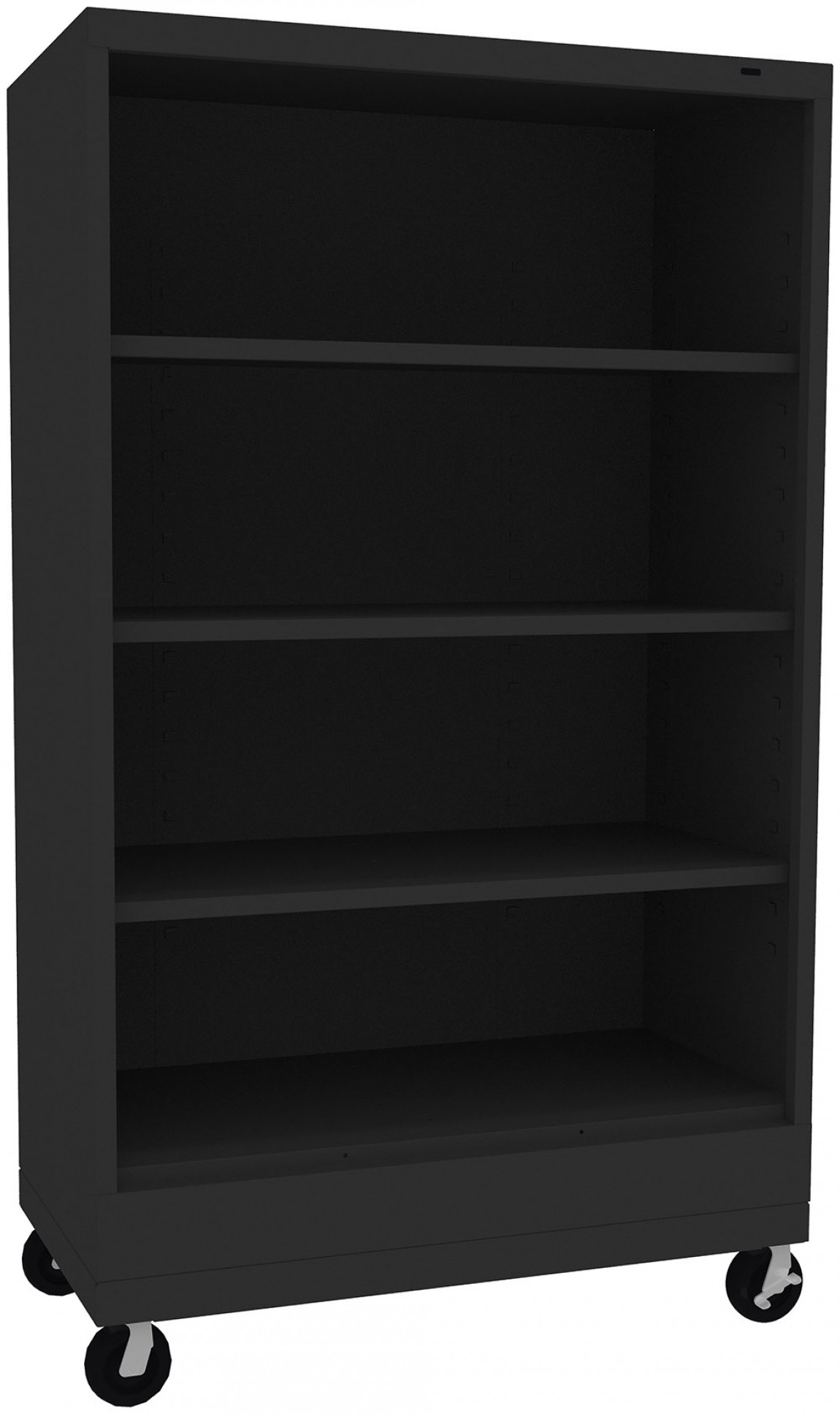 Black 4 Shelf Bookcase on Wheels | Standard by Tennsco