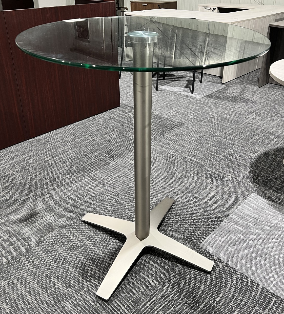 Round Cafe Height Table with Glass Top | PL Laminate by Performance ...