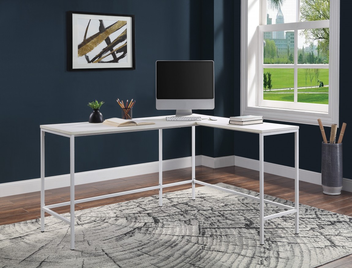 White Oak L Shape Computer Desk | Contempo by Office Star Products