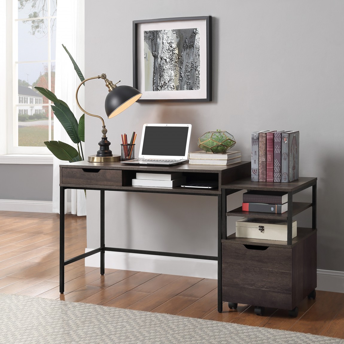 Ozark Ash Home Office Desk with Storage | Contempo by Office Star Products