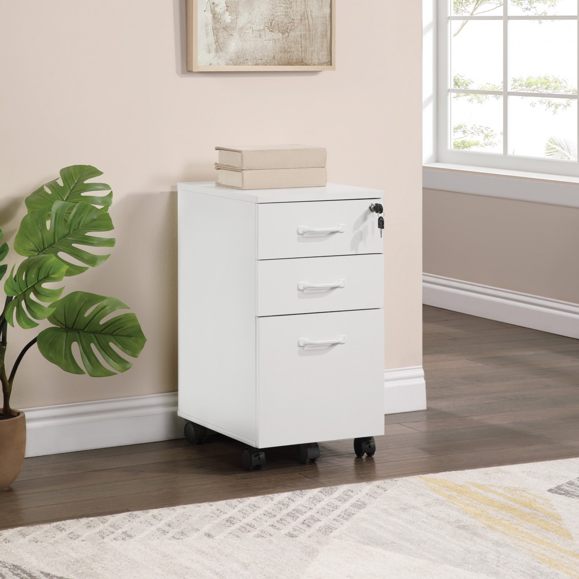 White 3 Drawer Mobile Pedestal | Prado by Office Star Products