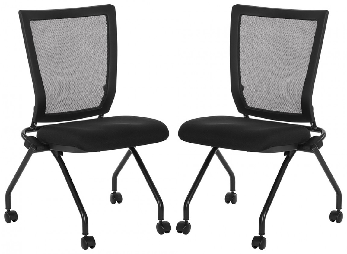 Black Nesting Chair without Arms - 2 Pack | Pro Line II by Office Star ...