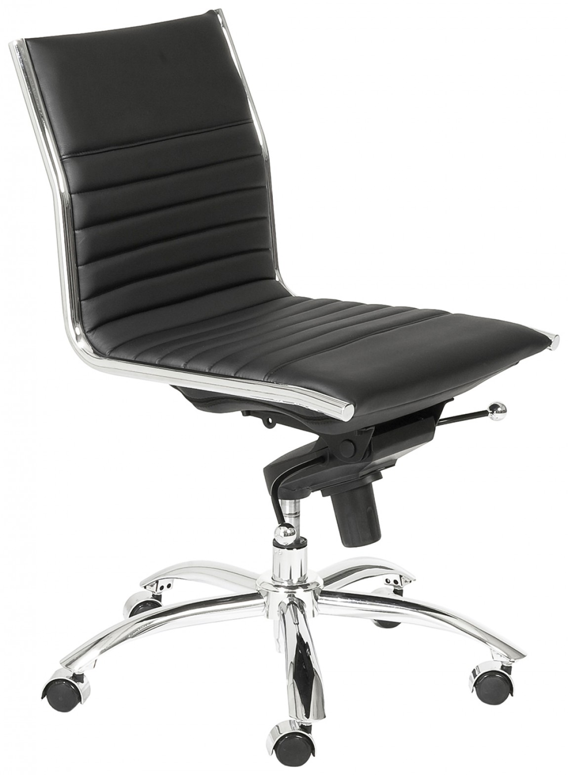 Black Modern Low Back Office Chair without Arms | Dirk by Euro Style