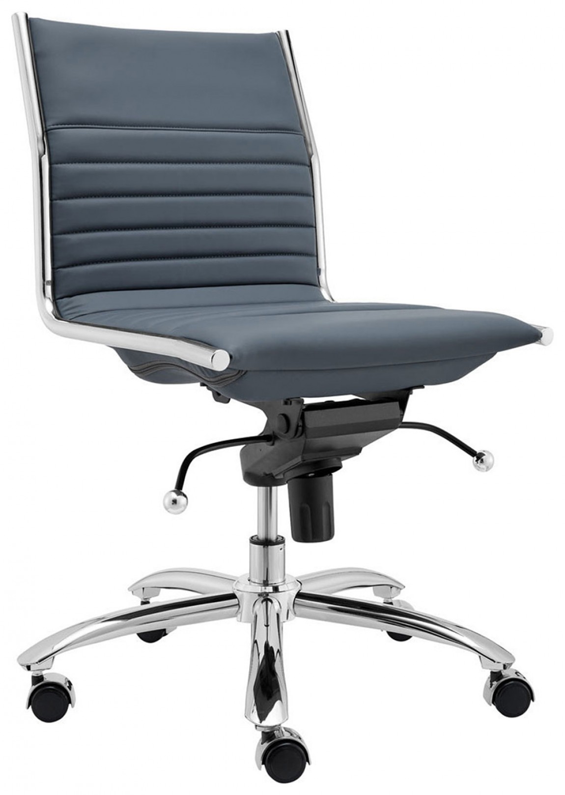 Blue Modern Low Back Office Chair without Arms | Dirk by Euro Style