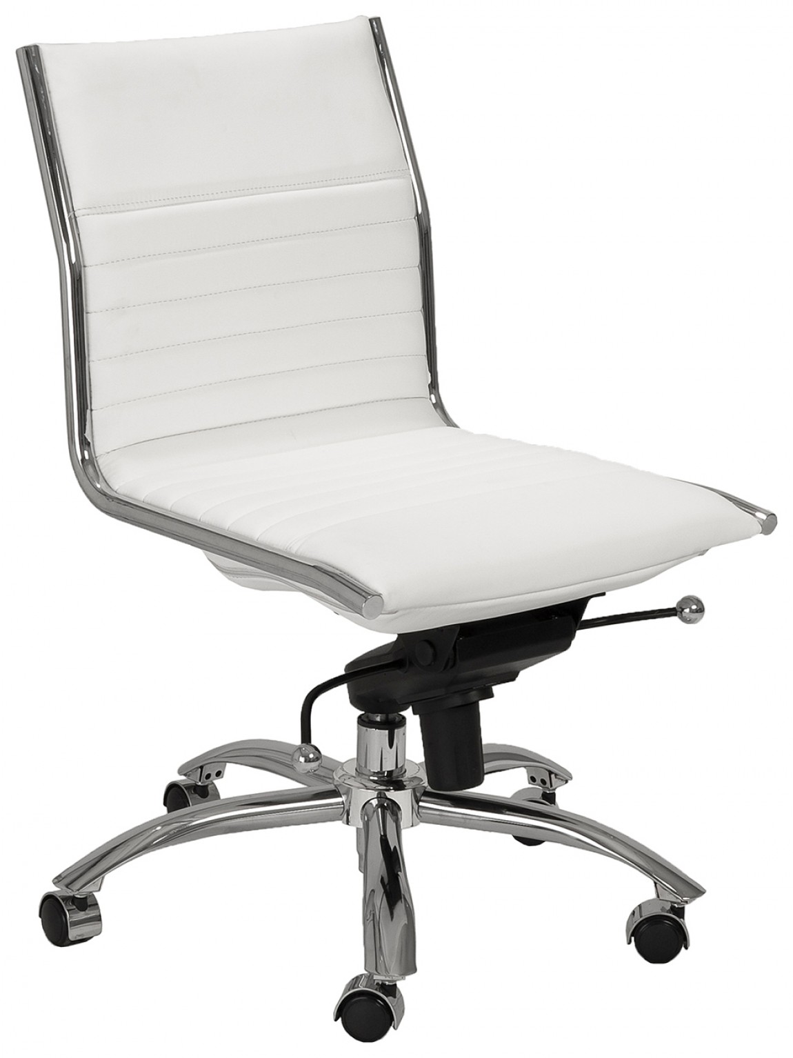 White Modern Low Back Office Chair without Arms | Dirk by Euro Style
