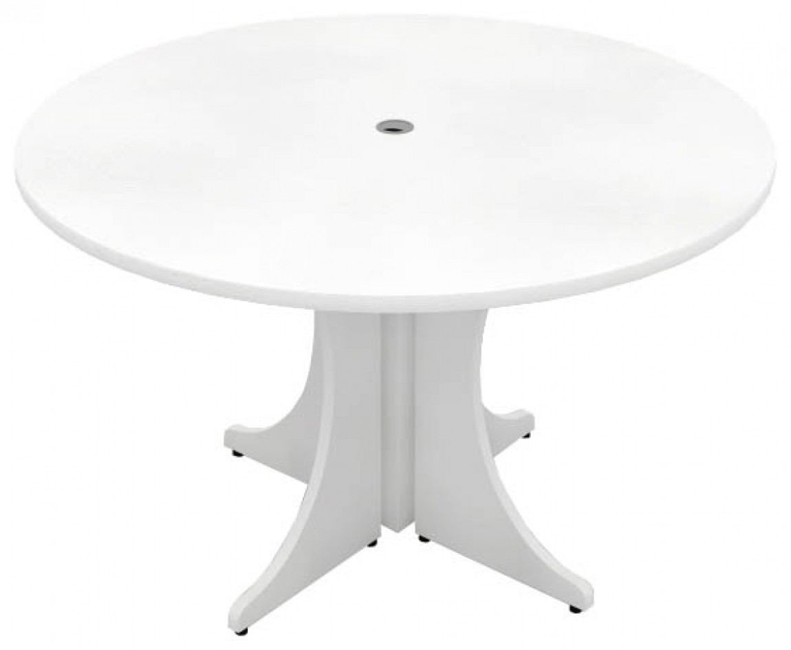 Blanco Large Round Conference Table | Potenza by Corp Design