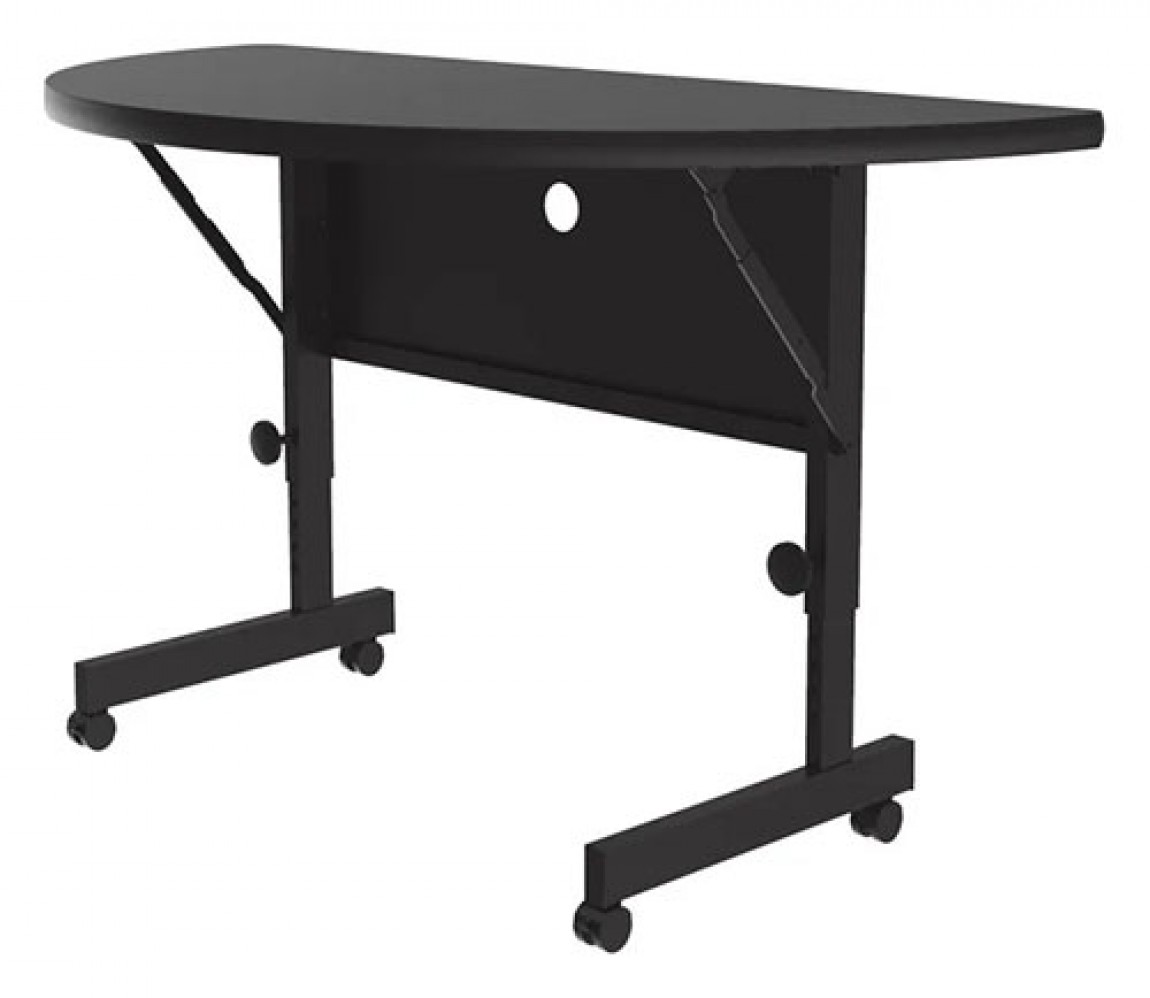 Black Granite Flip-Top Crescent Table by Correll