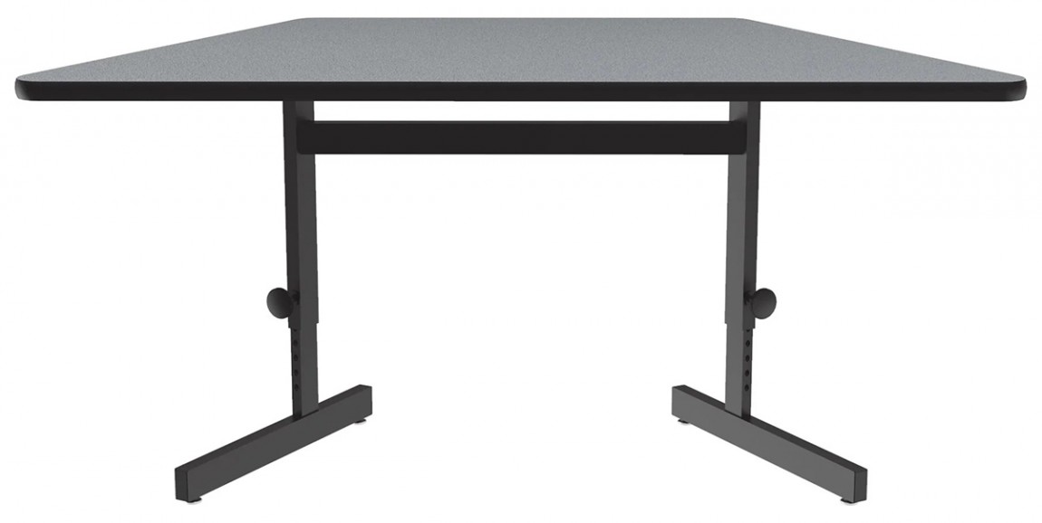 Gray Granite Adjustable Trapezoid Training Table by Correll