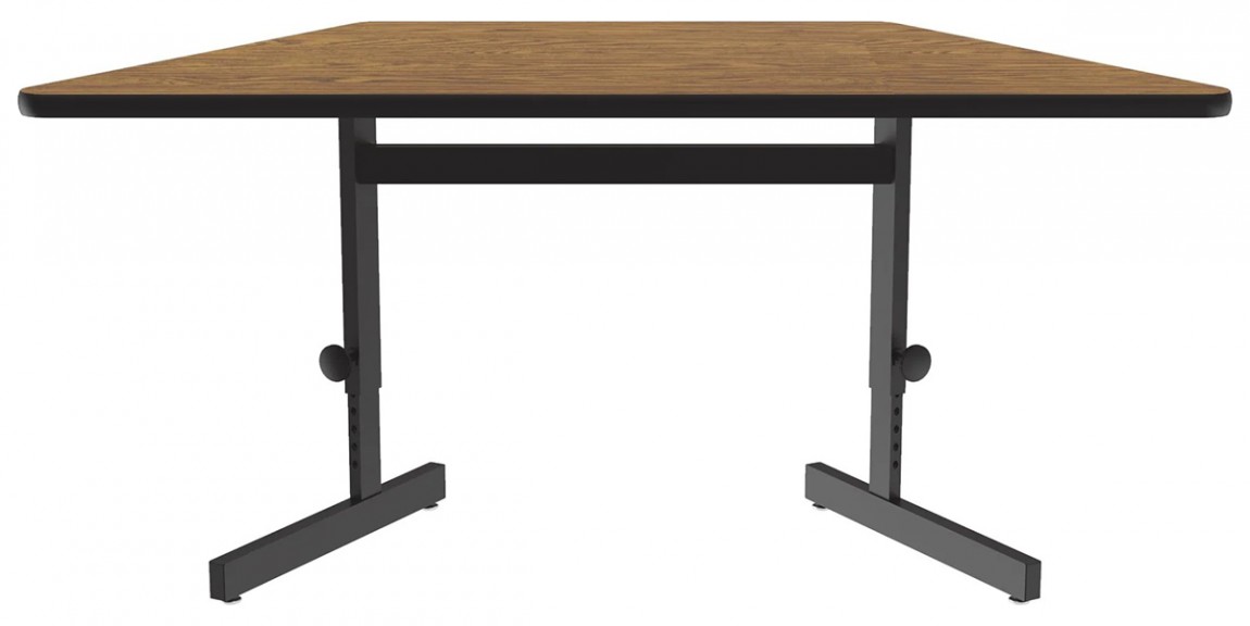 Medium Oak Adjustable Trapezoid Training Table by Correll