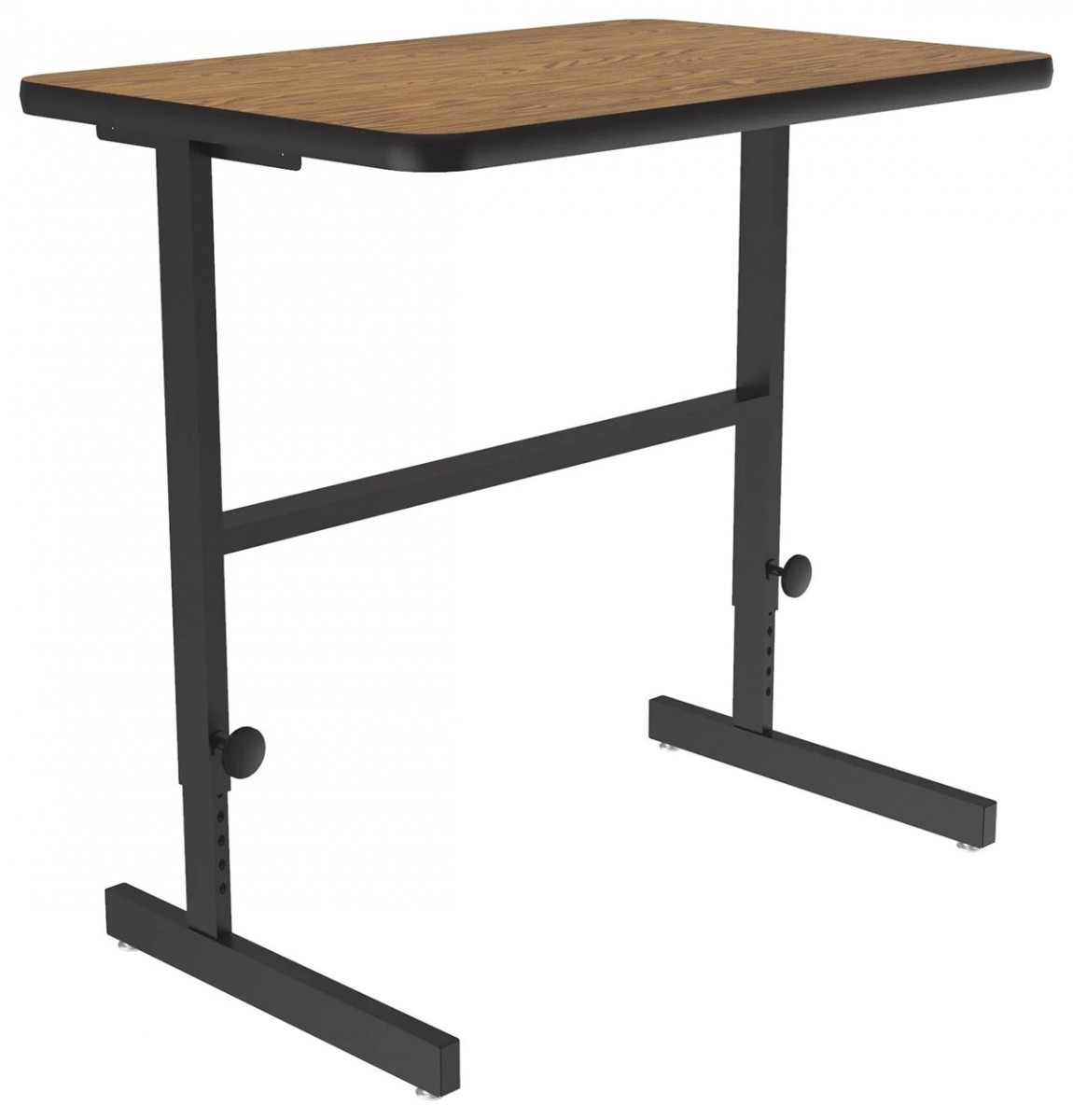 Medium Oak Adjustable Height Standing Work Table by Correll