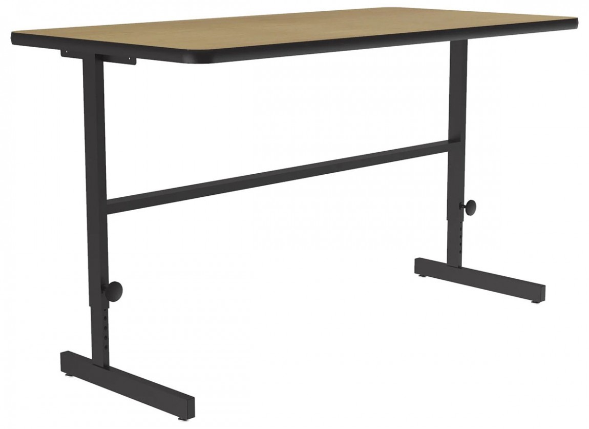 Fusion Maple Large Adjustable Height Standing Work Table by Correll