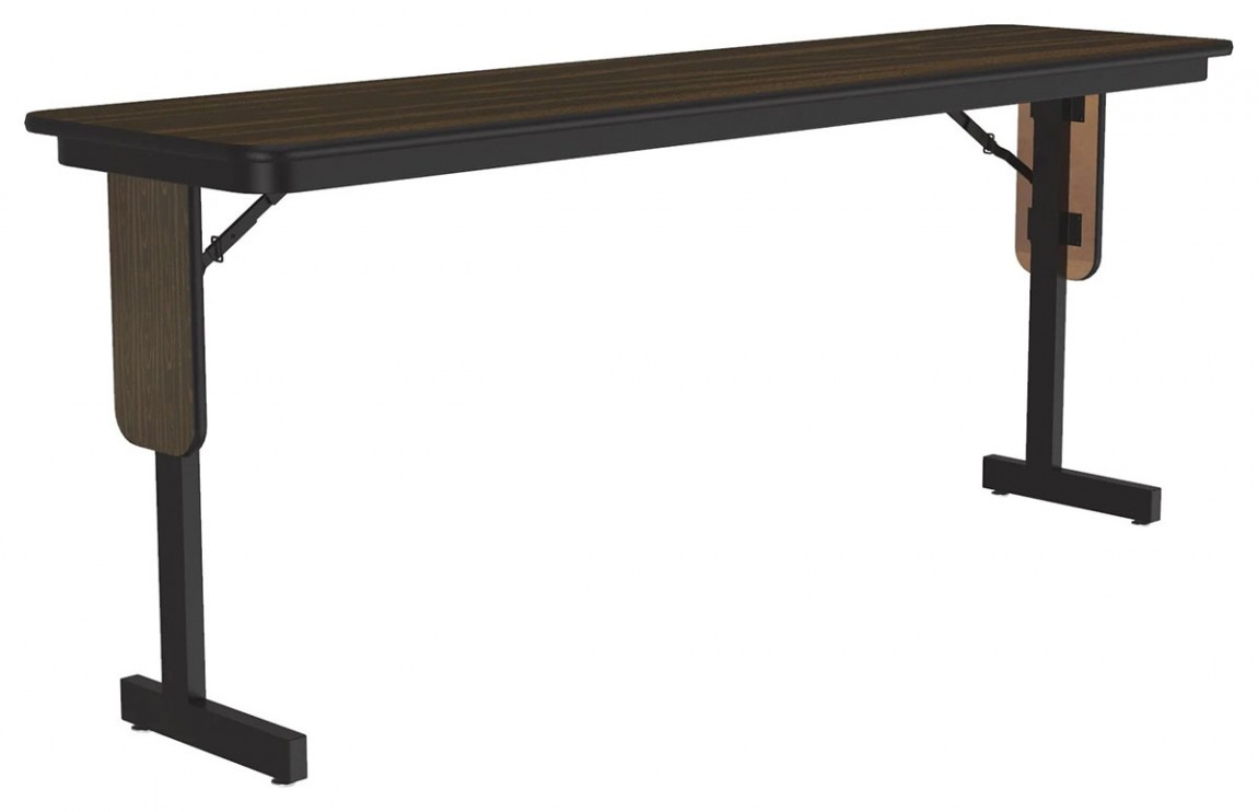 Walnut Panel Leg Folding Seminar Table by Correll