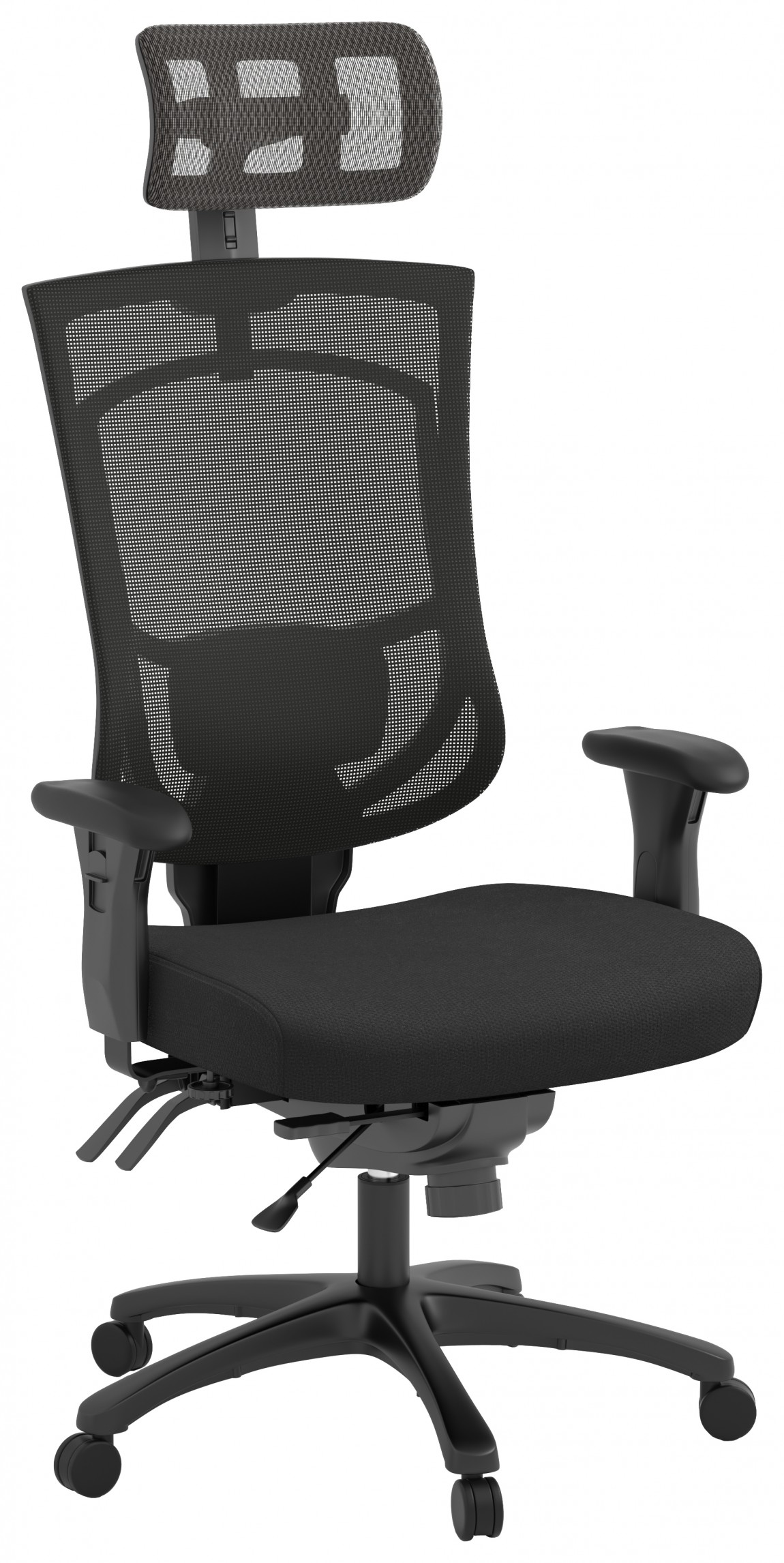 Black Heavy Duty Office Chair with Headrest | CoolMesh Pro by ...