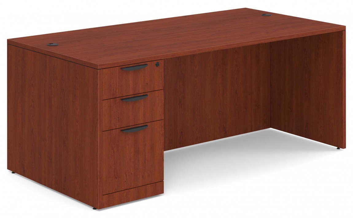 Cherry Rectangular Office Desk | PL Laminate by Performance Furnishings
