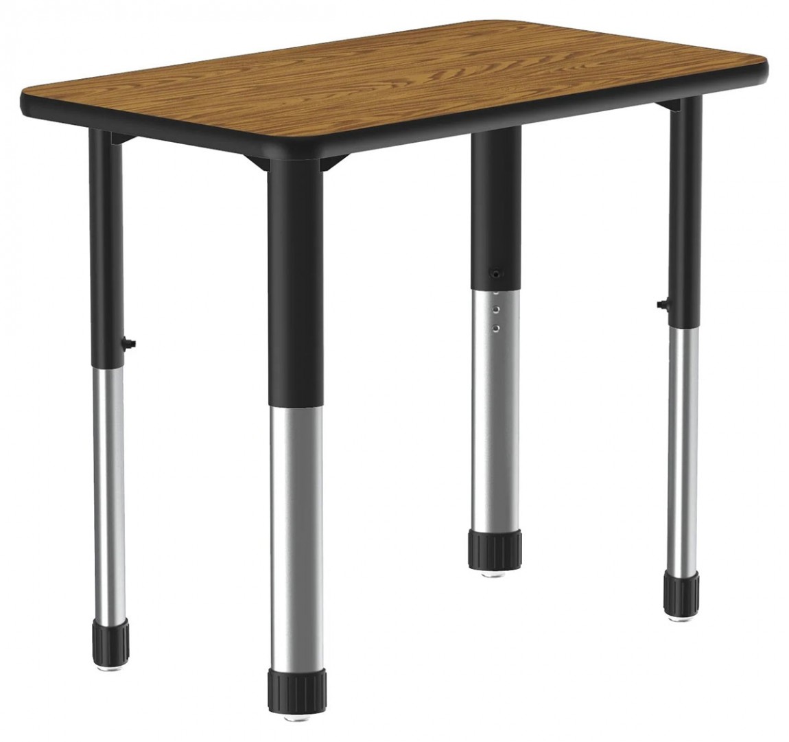 Medium Oak Adjustable Co-Working Table by Correll