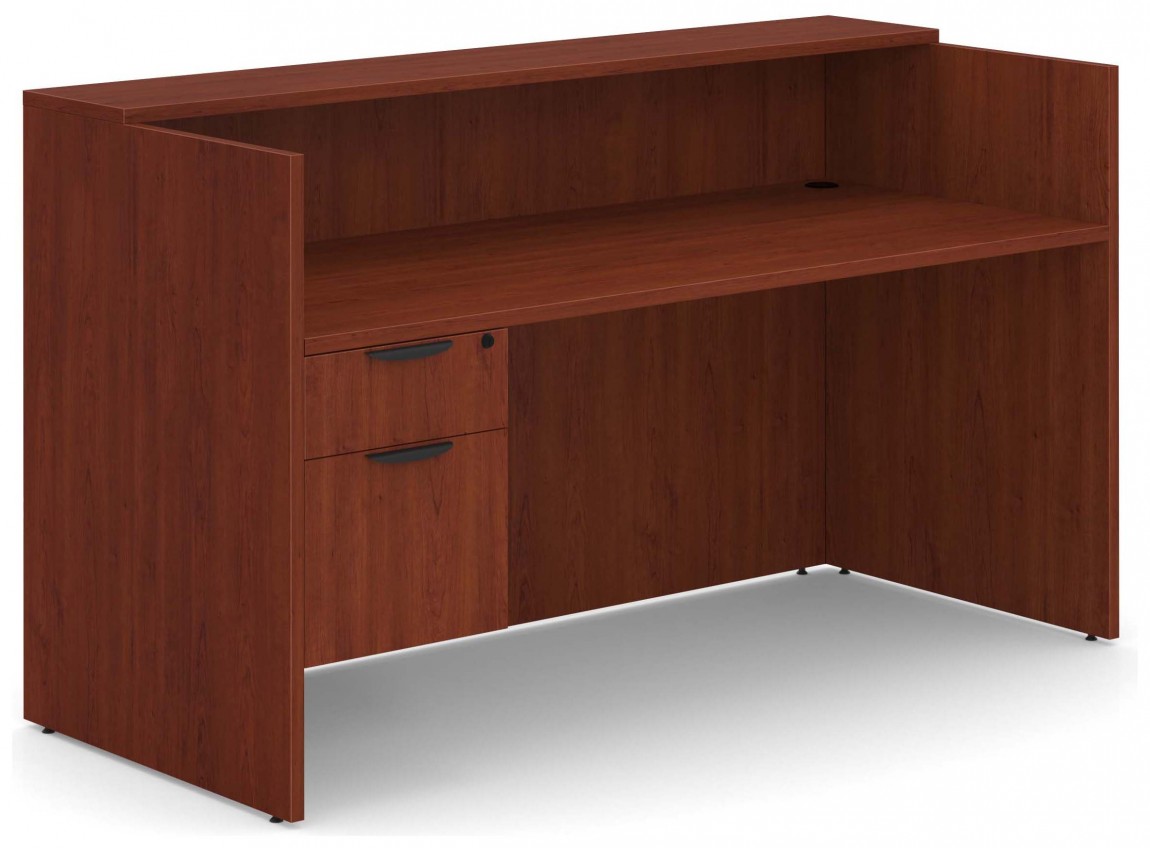 Cherry Reception Desk with Counter | PL Laminate by Performance Furnishings