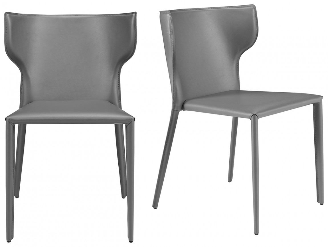 Gray European Stacking Side Chairs - Set of 2 | Divinia by Euro Style