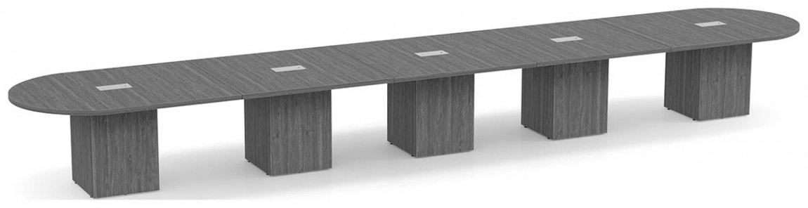 Newport Gray Racetrack Conference Table with Cube Base | PL Laminate by ...