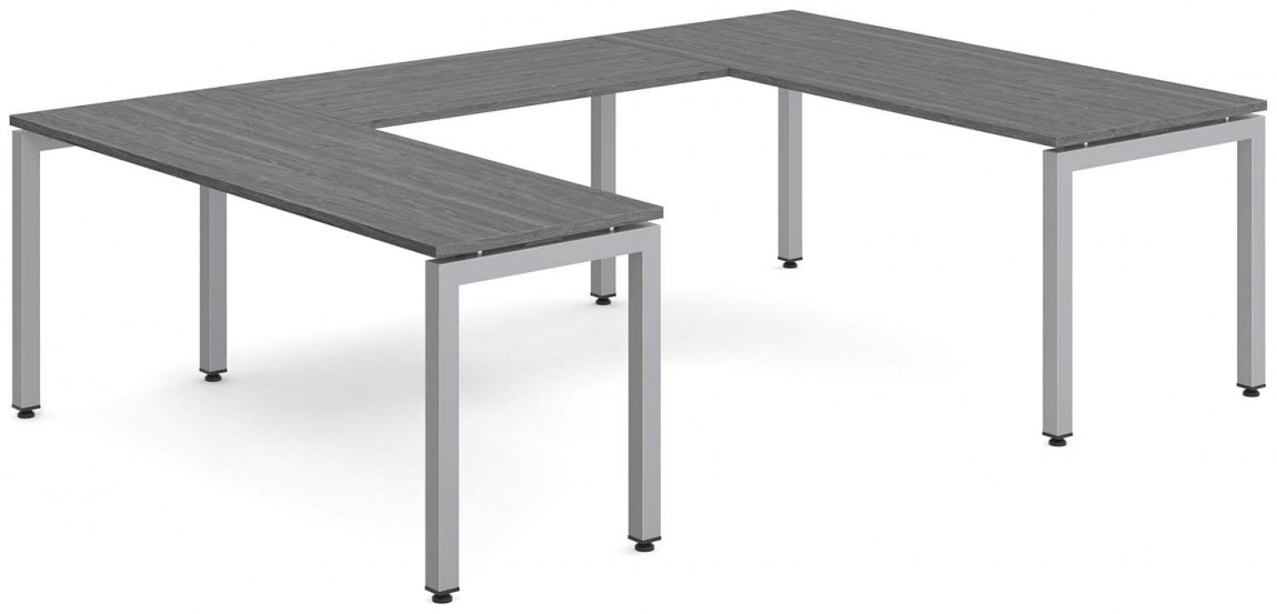 Newport Gray U Shaped Desk with Metal Legs | Elements by Performance ...