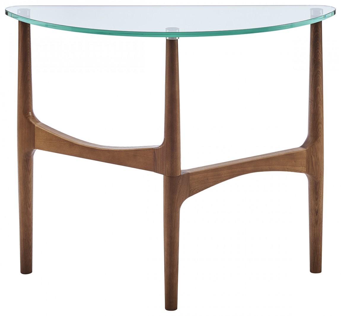 Walnut Ash Sculptural Console Table | Ledell by Euro Style