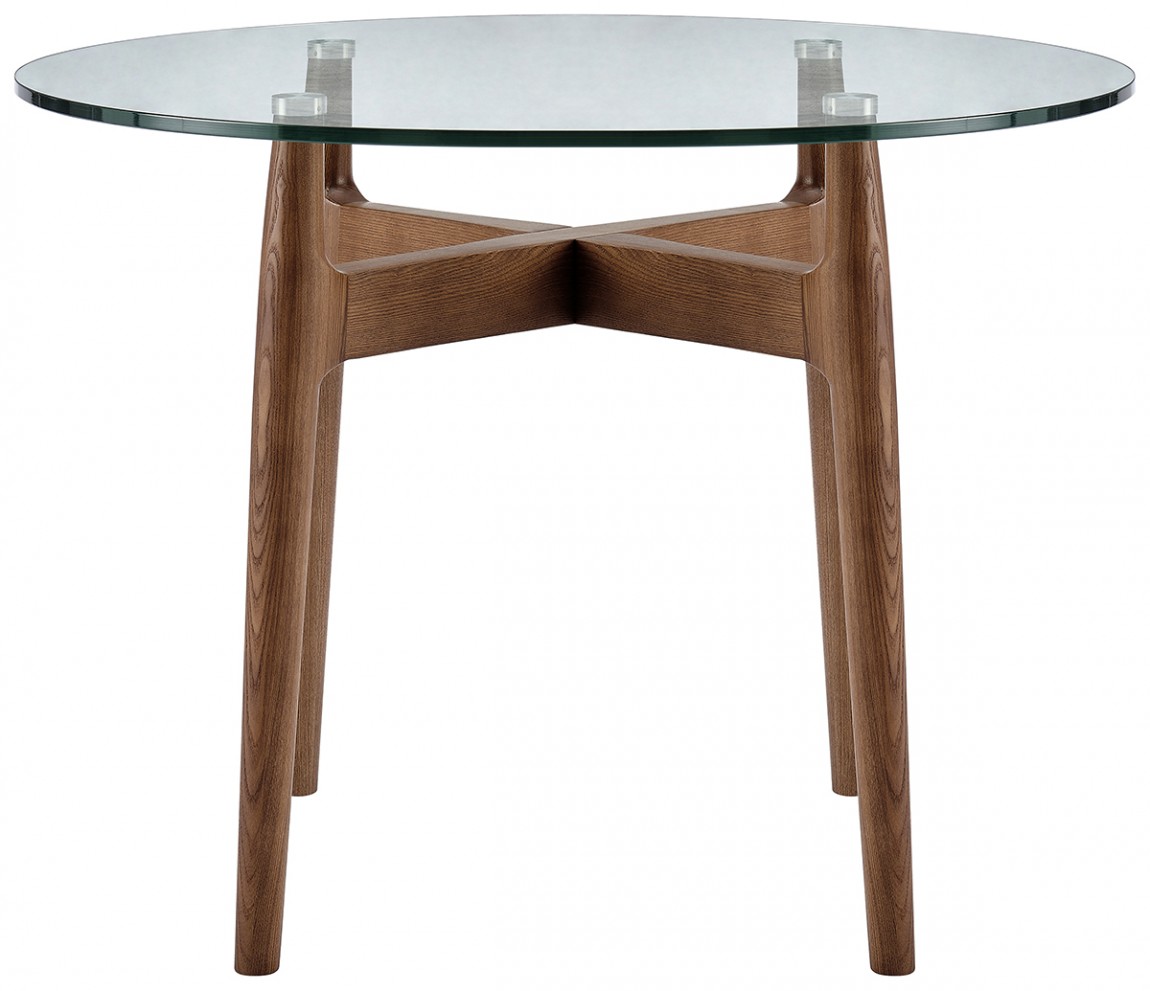 Walnut Ash Sculptural Bistro Table | Ledell by Euro Style