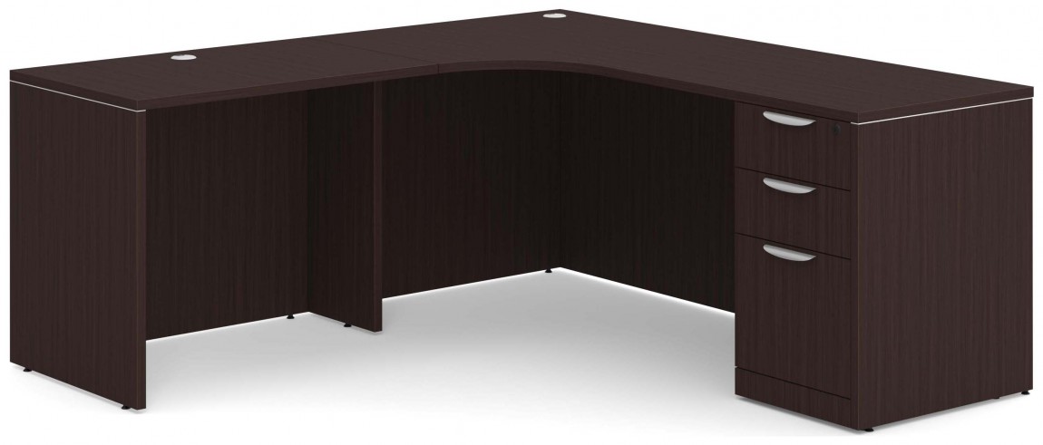 Espresso L-Shaped Office Desk | PL Laminate by Performance Furnishings