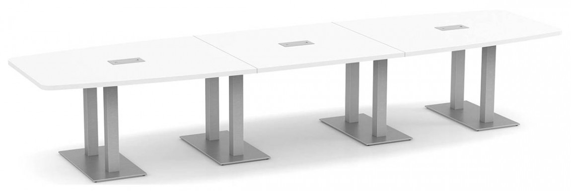 White Modern Boat Shaped Conference Table | PL Laminate by Performance ...