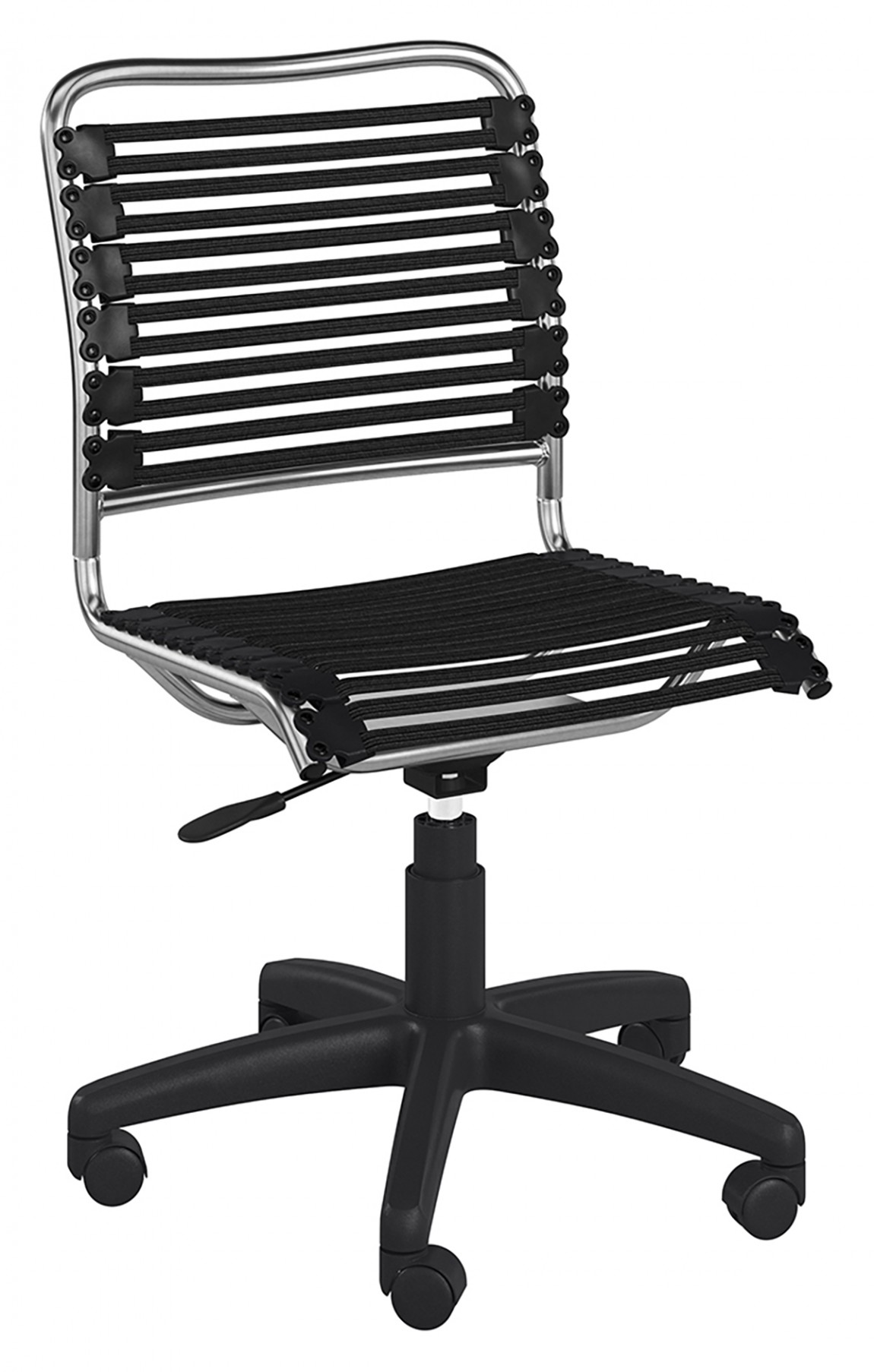 Black Modern Industrial Low-Back Bungee Task Chair | Bungie by Euro Style