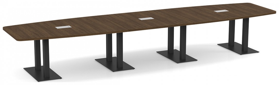 Modern Walnut Modern Boat Shaped Conference Table | PL Laminate by ...