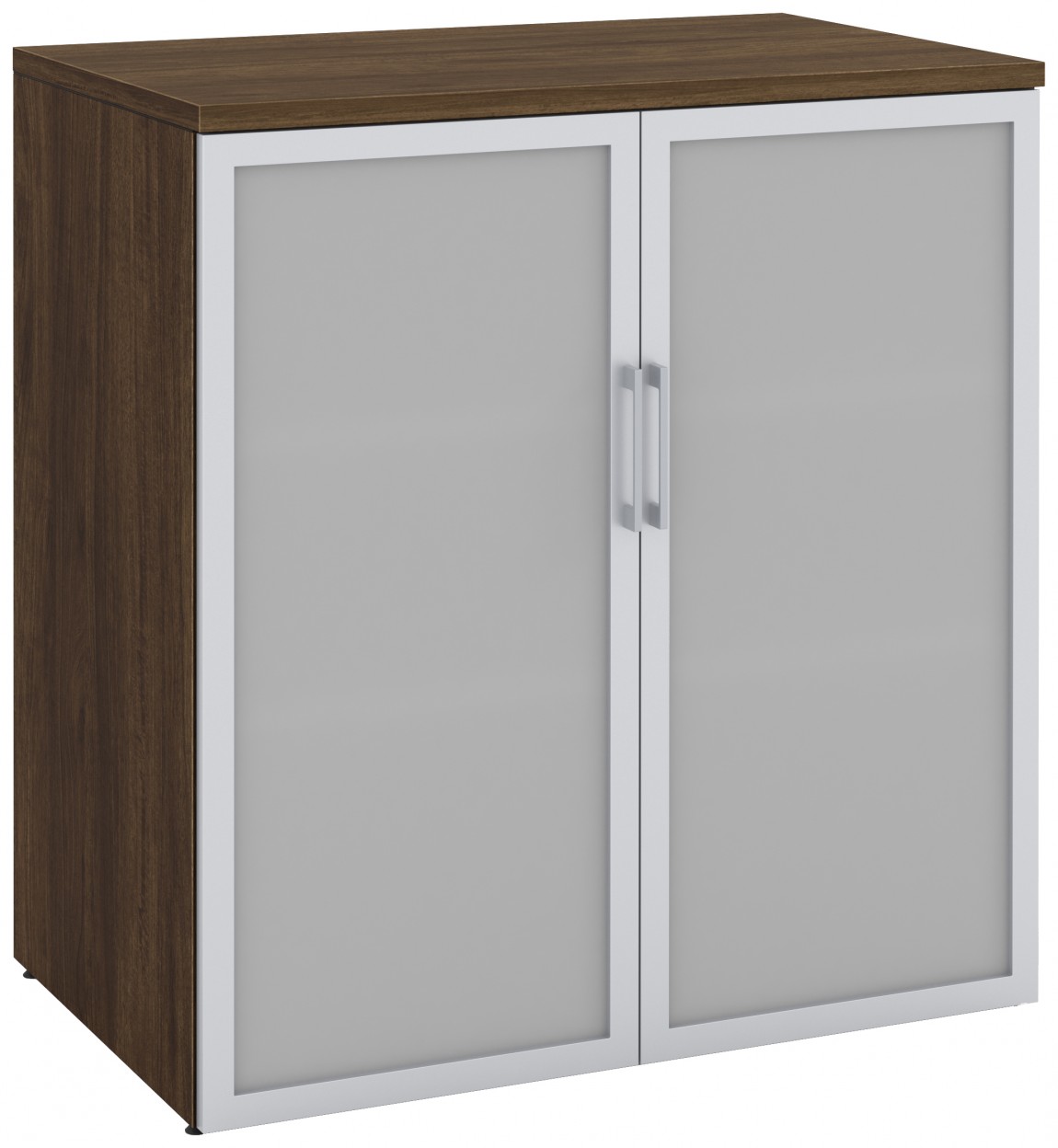 Modern Walnut Office Storage Cabinet with Glass Doors | PL Laminate by ...