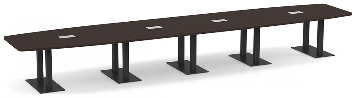 Espresso Modern Boat Shaped Conference Table | PL Laminate by ...