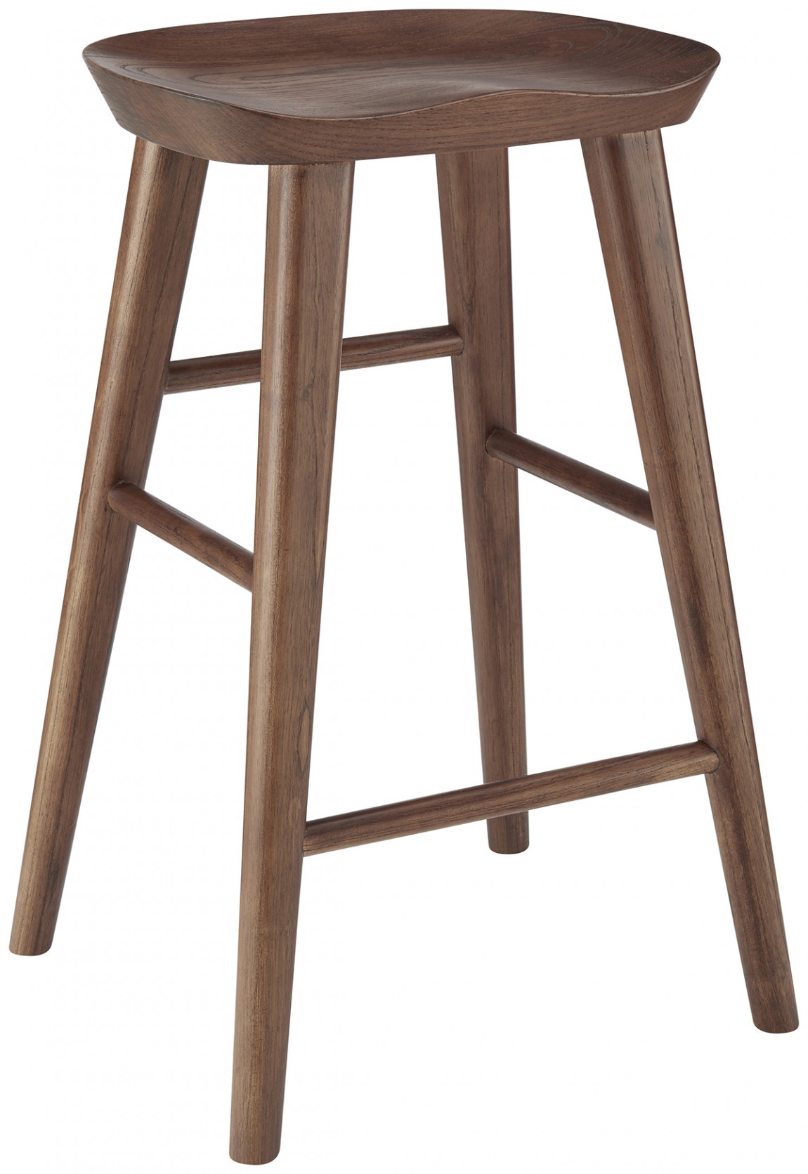 Walnut Simple Scandinavian Counter Stool | Vieno by Euro Style