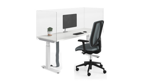 Sit Stand Desk with Acrylic Panels and Cable Management : Custom Options