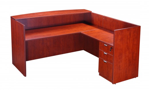 L Shaped Reception Desk with Drawers : Custom Options