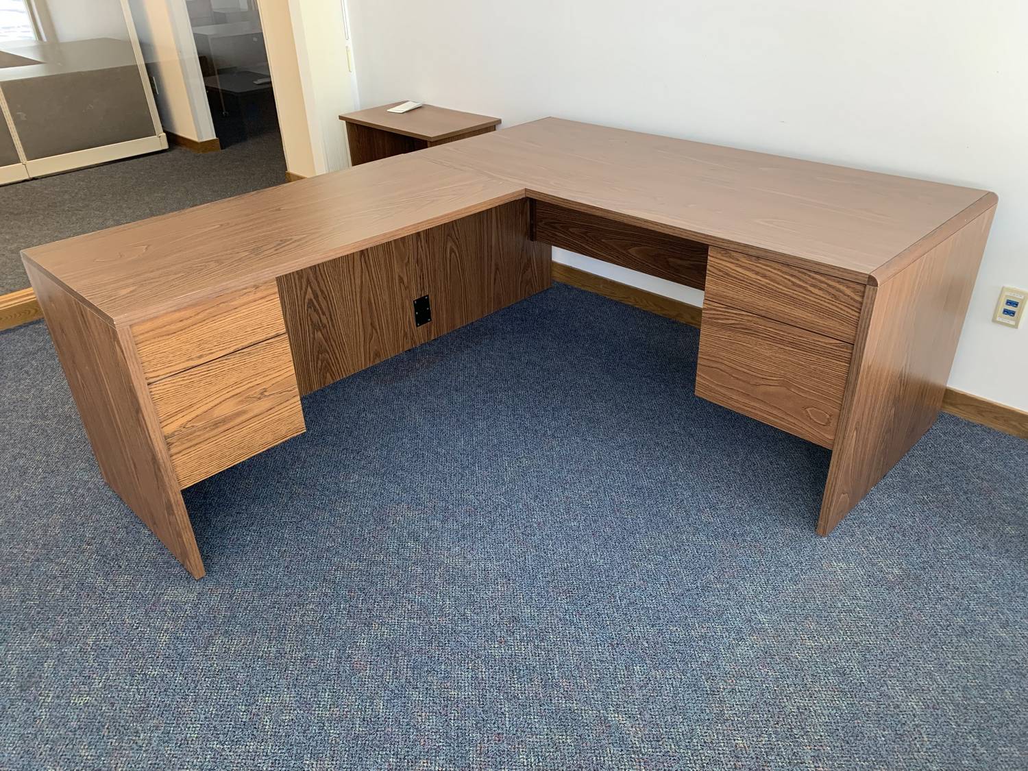 Walnut Colored L Shape Desk | Madison Liquidators